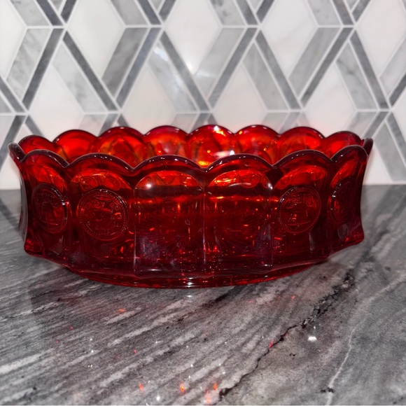 Fostoria | Accents | Fostoria Ruby Red Glass Vintage Oval Coin ...